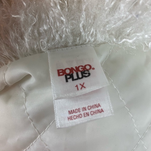 BONGO | Jackets & Coats | Bongo Plus Size Faux Sheep Skin Vest White ...